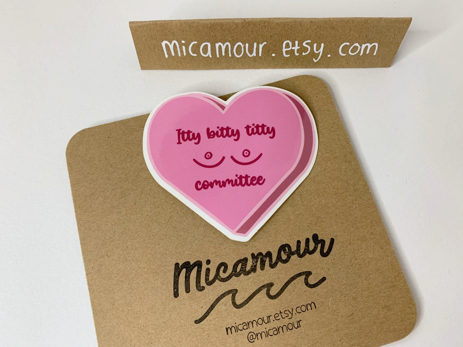 Itty Bitty Titty Committee Vinyl Loveheart Sticker Small Etsy