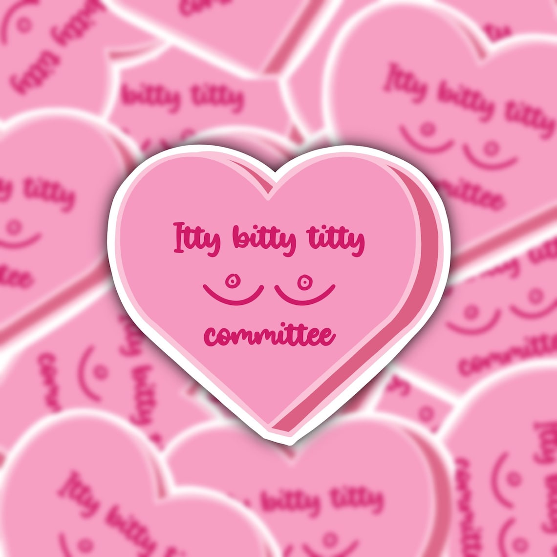 Itty Bitty Titty Committee Vinyl Love Heart Sticker Small - Etsy Canada