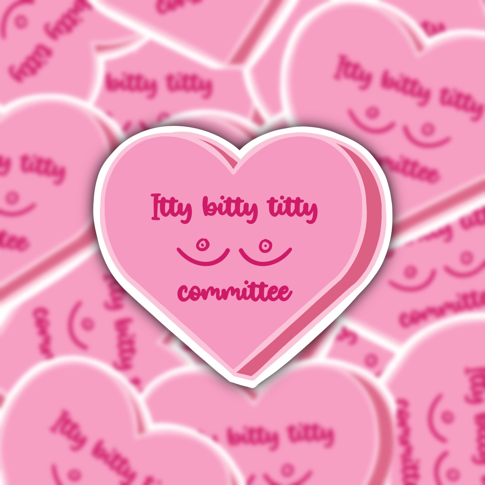 Itty Bitty Titty Committee Vinyl Love Heart Sticker Small - Etsy Canada