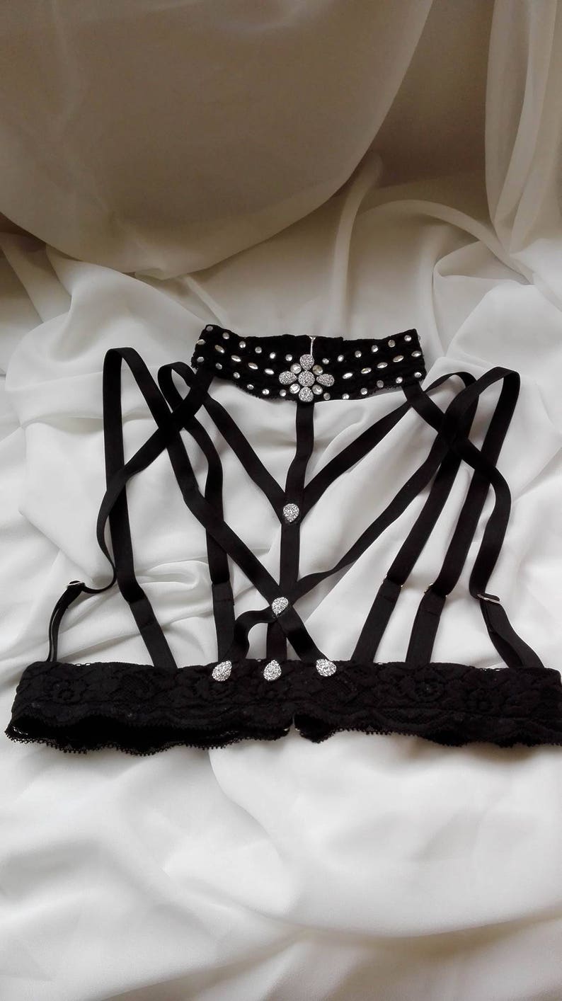 Cage Bra Bondage Erotic Harness Elastic Body Harness Sexy Etsy