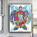 Sea Turtle Spirit Animal Abstract Art Painting Framed Canvas - Etsy
