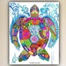 Sea Turtle Spirit Animal Abstract Art Painting Rolled Canvas Print ...