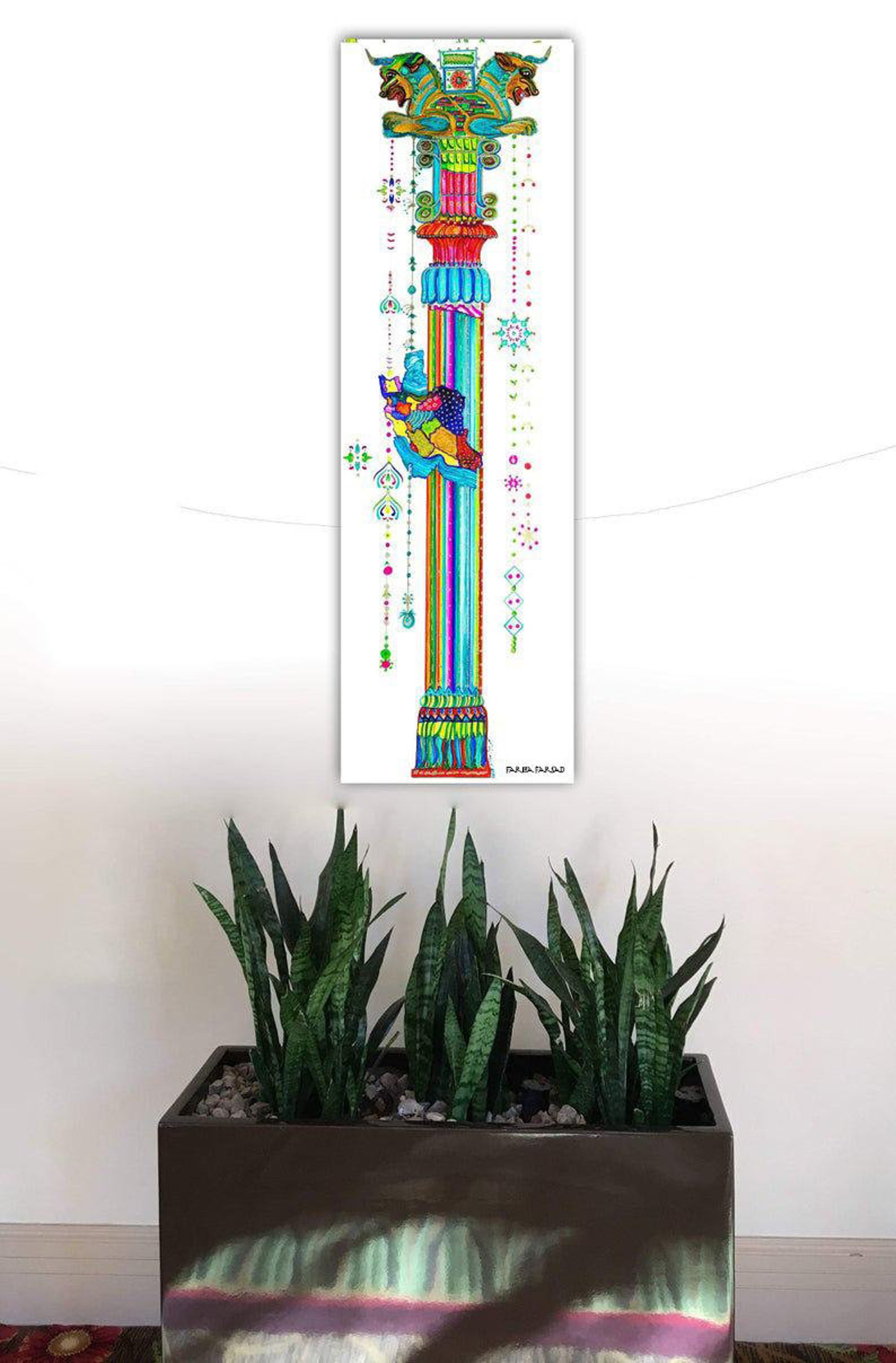 Persian Persepolis Columns Abstract Art Painting Framed Canvas | Etsy