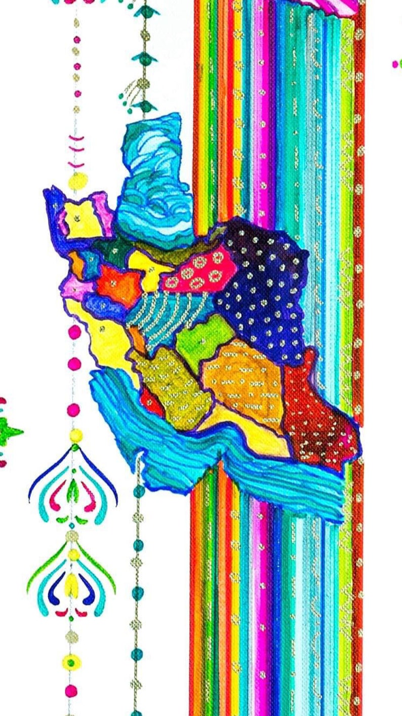 Persian Persepolis Columns Abstract Art Painting Rolled Canvas | Etsy