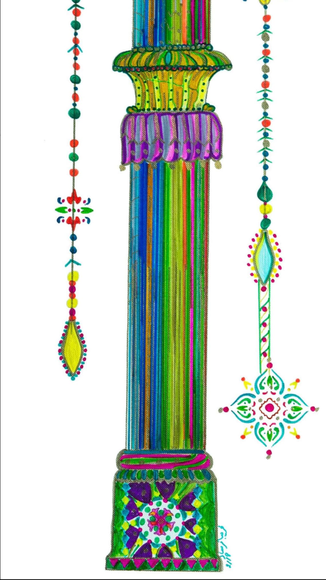 Persian Persepolis Columns Abstract Art Painting Unframed | Etsy