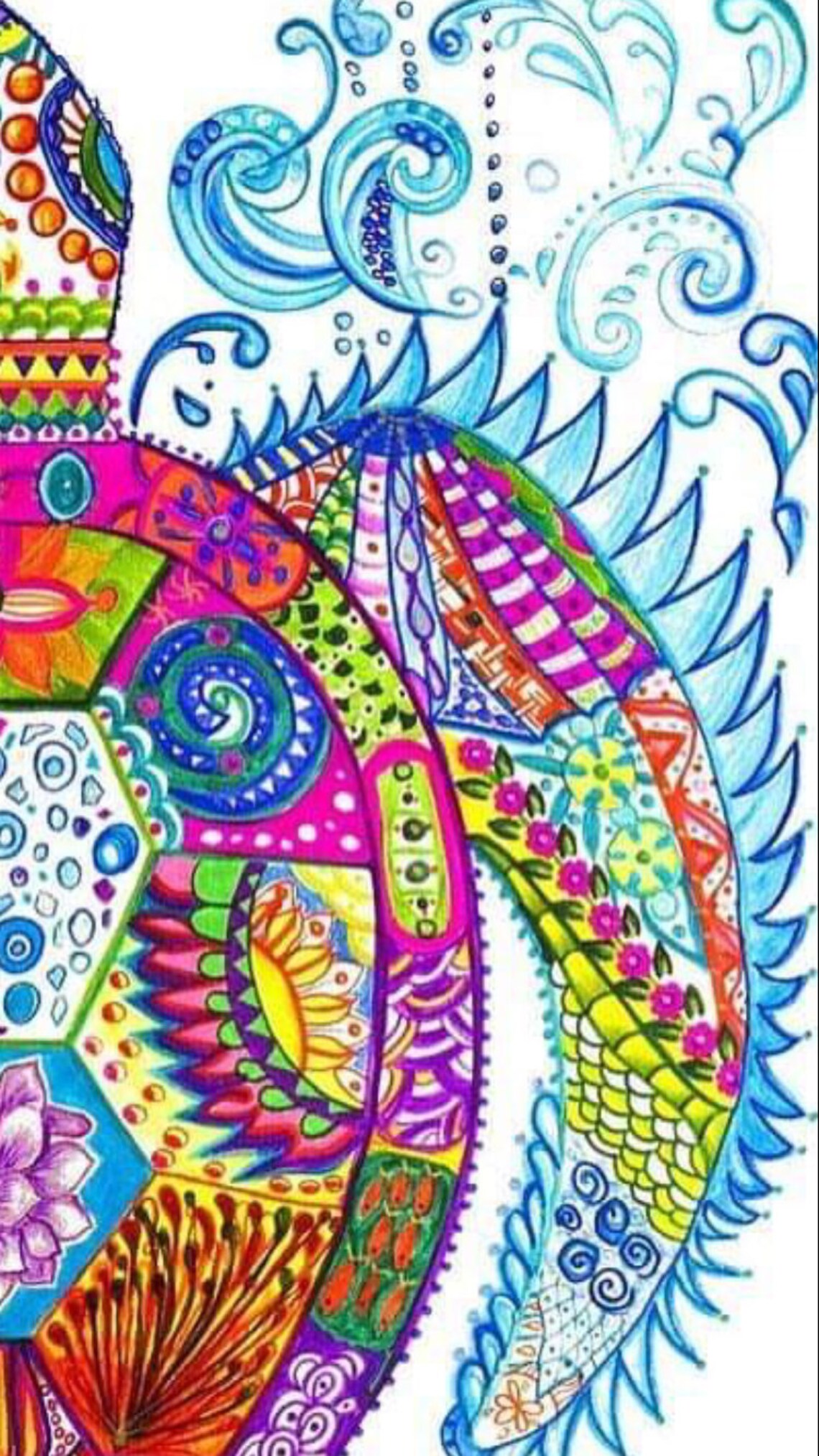 Sea Turtle Spirit Animal Abstract Art Painting Rolled Canvas - Etsy