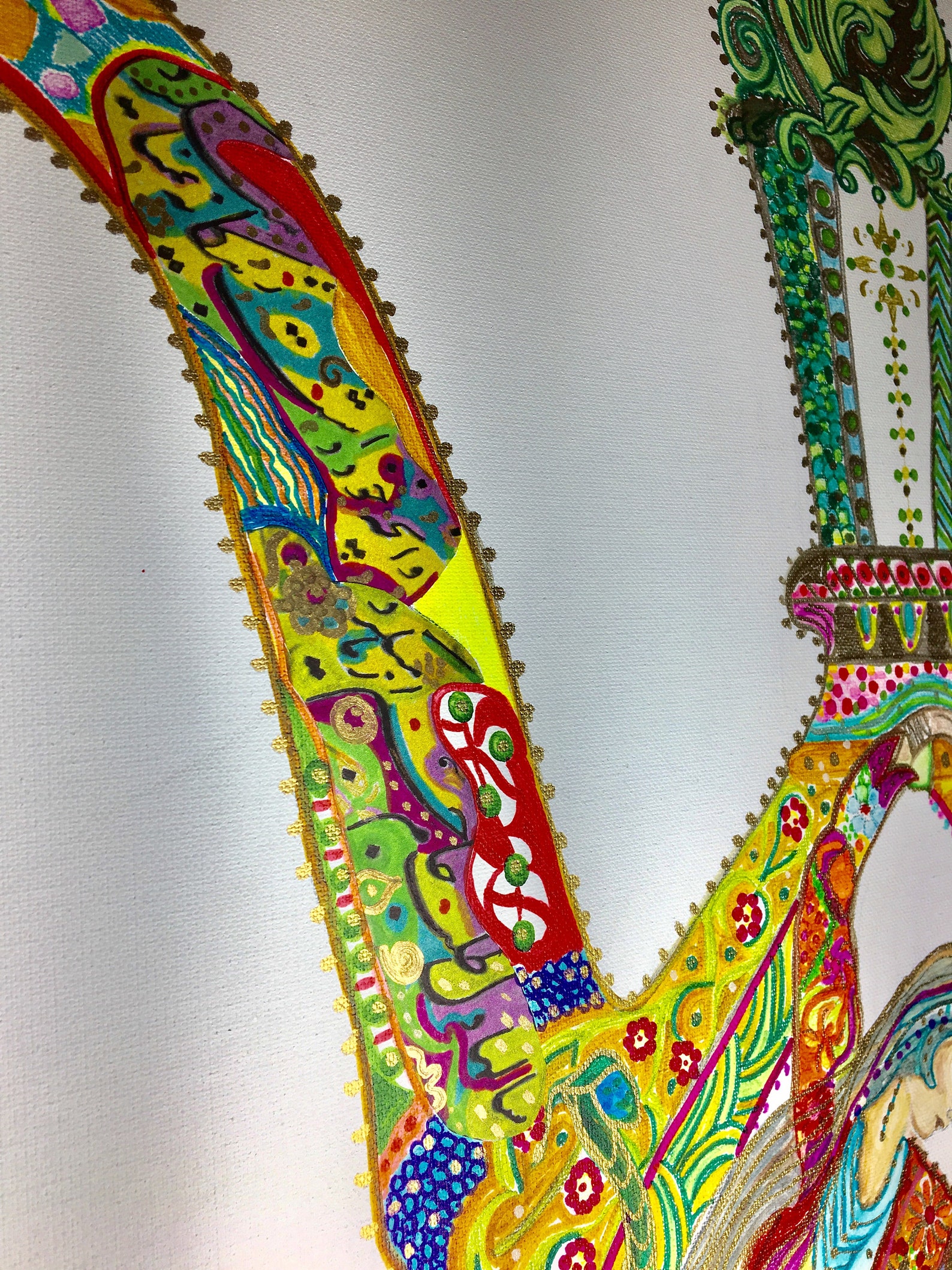 Persian Abstract Painting Framed Canvas Print Colorful Home - Etsy