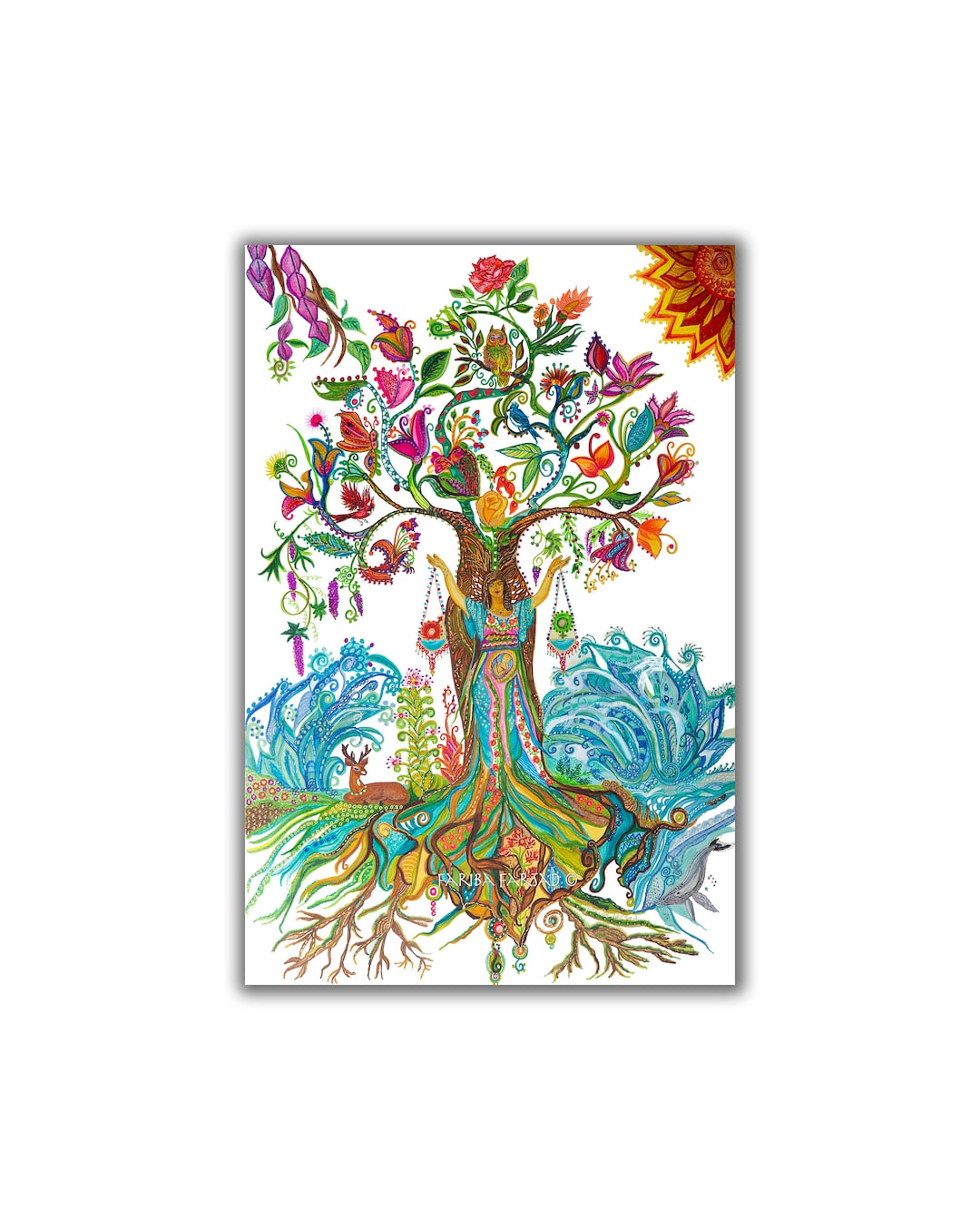 Tree of Life Art Mother Earth Beautiful Woman Libra Zodiac Sign ...