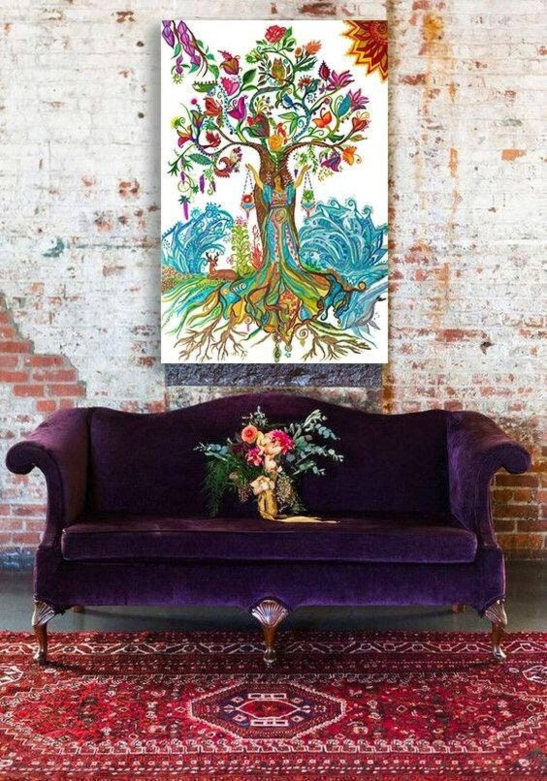 Tree of Life Art Mother Earth Beautiful Woman Libra Zodiac - Etsy