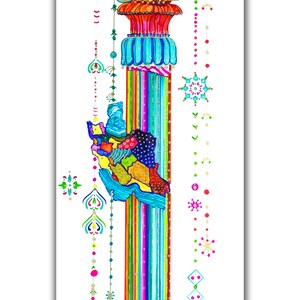 Persian Persepolis Columns Abstract Art Painting Rolled Canvas Print ...