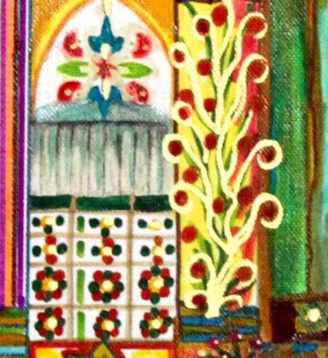 Colorful Persian Wall Art Old House Abstract Painting Rolled - Etsy