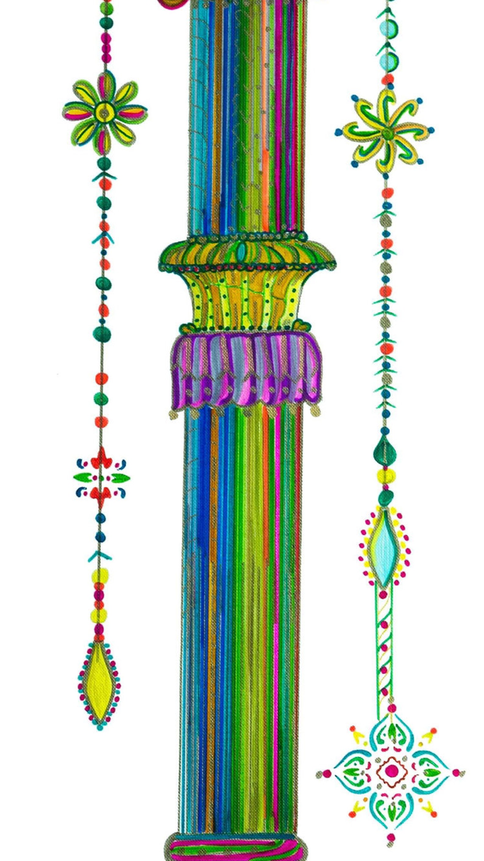 Persian Persepolis Columns Abstract Art Painting Unframed | Etsy