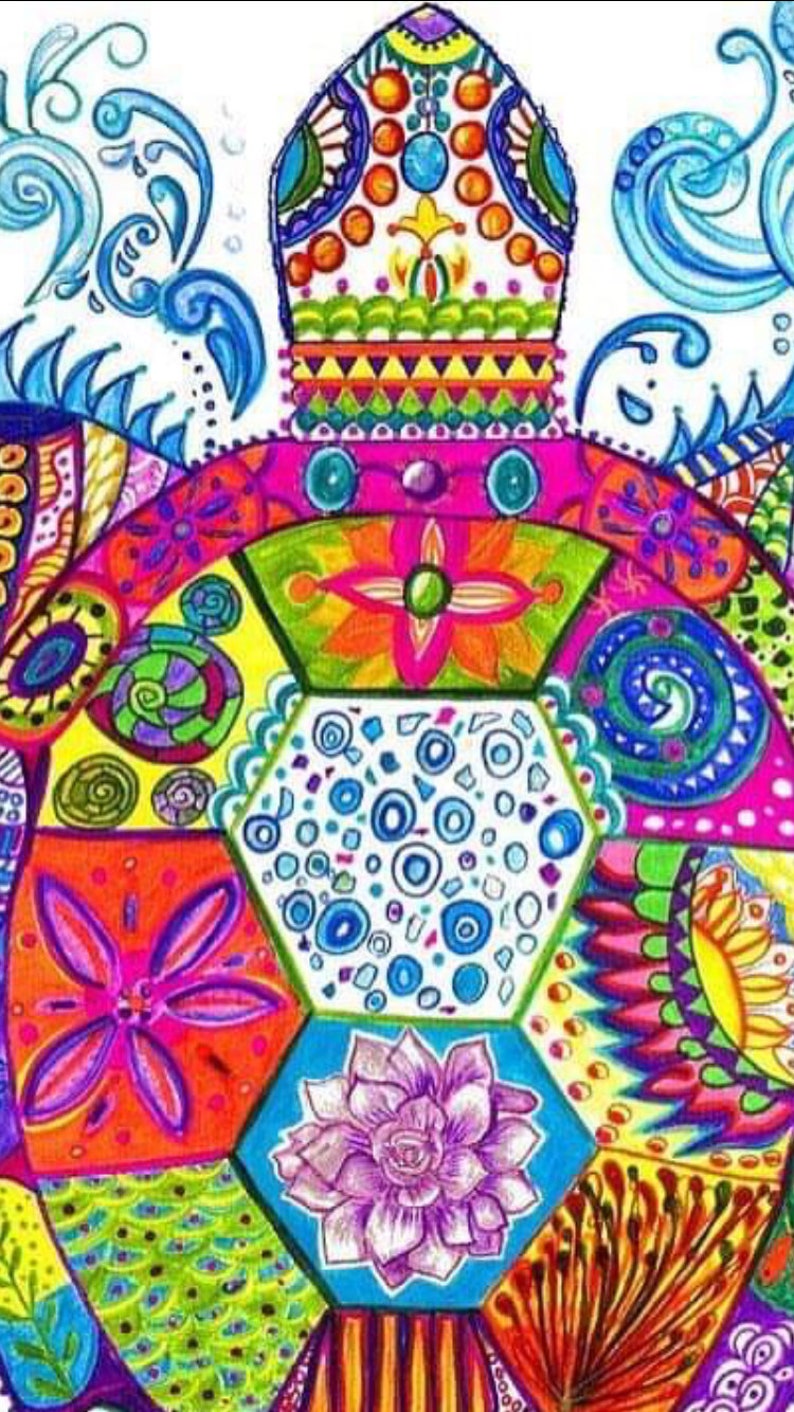 Sea Turtle Spirit Animal Abstract Art Painting Framed Canvas - Etsy