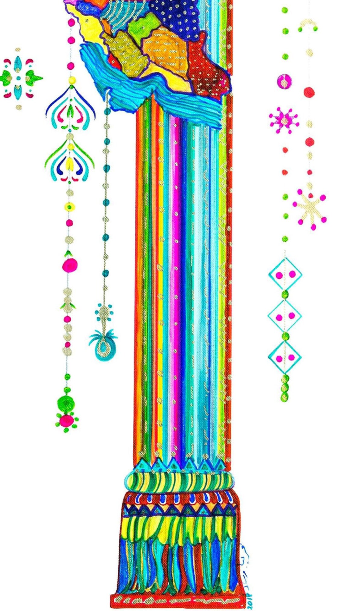 Persian Persepolis Columns Abstract Art Painting Rolled Canvas - Etsy