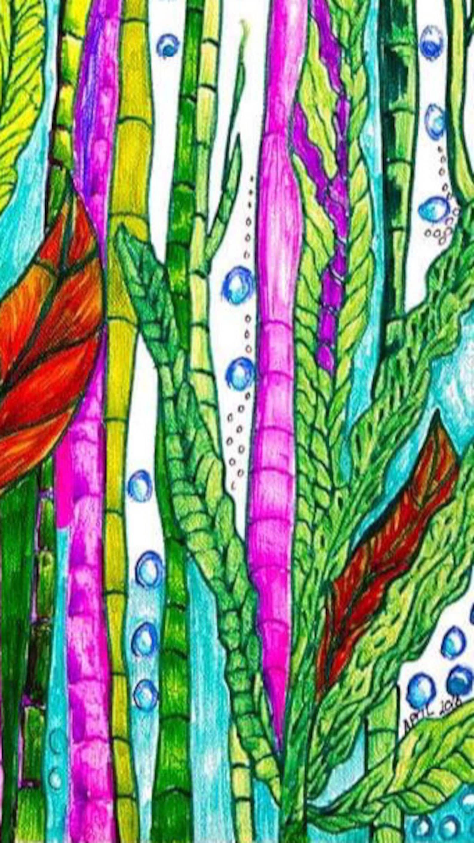 Under the Sea Kelp Forest Abstract Art Painting Rolled Canvas | Etsy