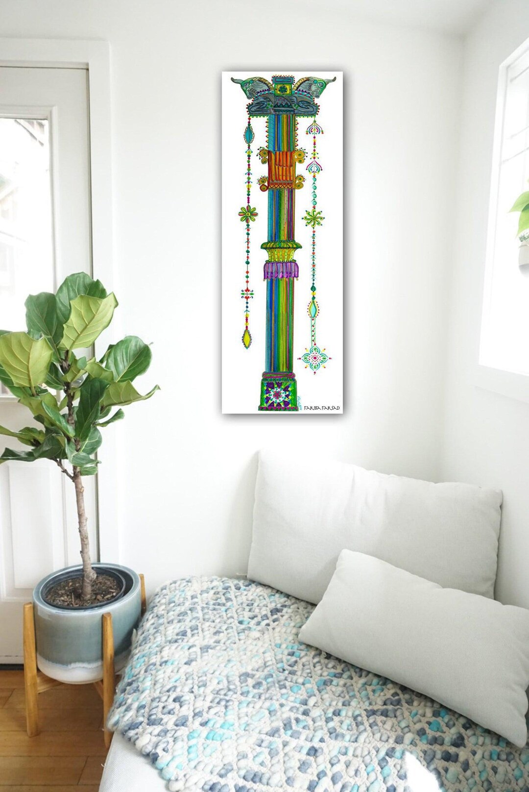 Persian Persepolis Columns Abstract Art Painting Framed Canvas - Etsy