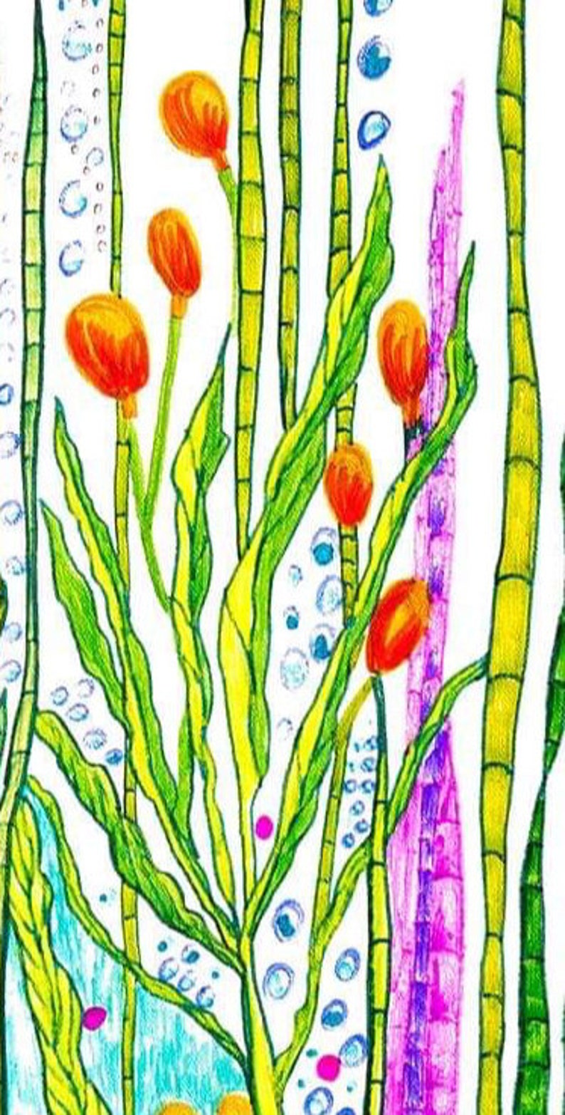 Under the Sea Kelp Forest Abstract Art Painting Rolled Canvas - Etsy