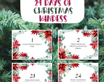 Christmas 25 Days of Kindness Calendar Printable Kindness Advent ...