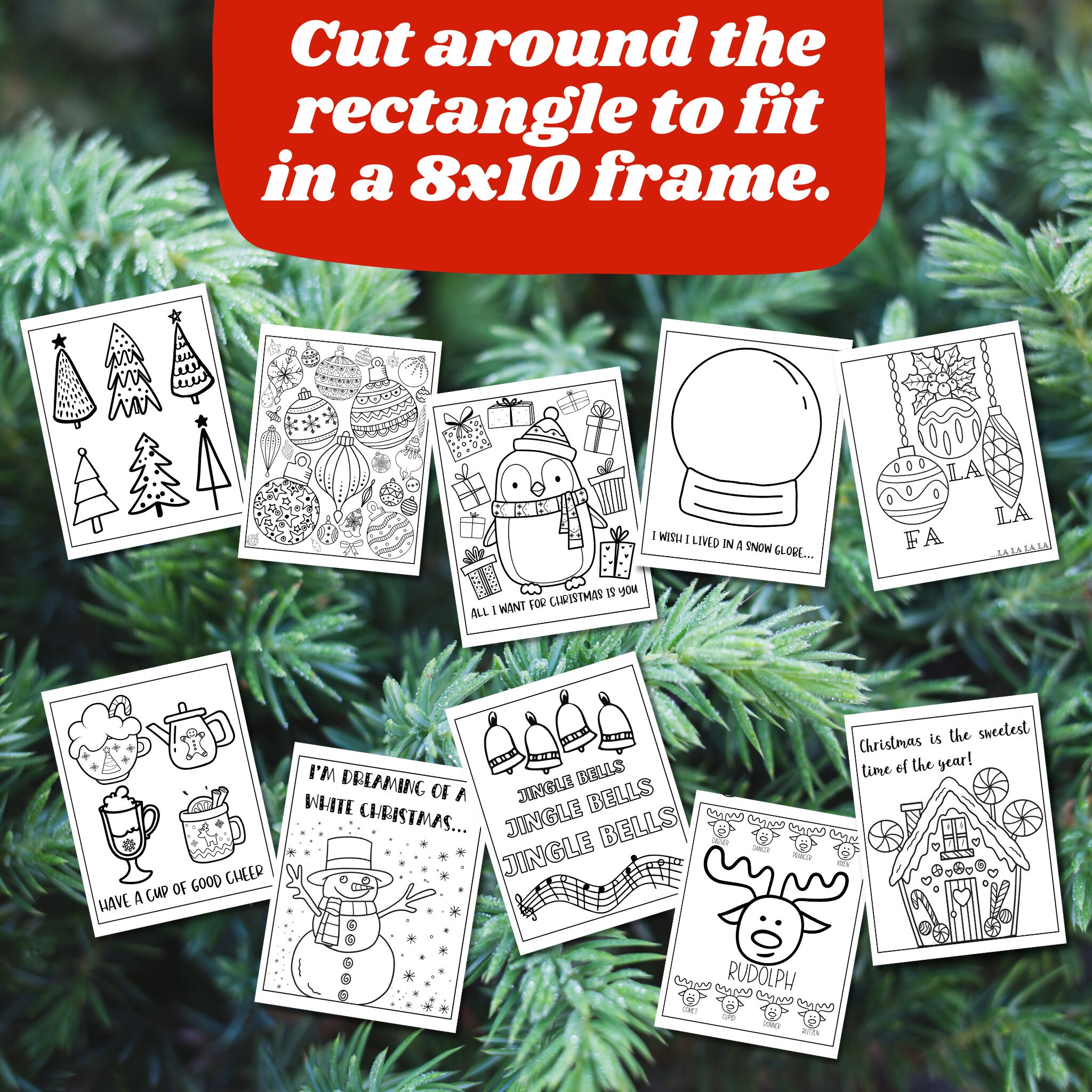 Christmas Coloring Printable Pages - Etsy