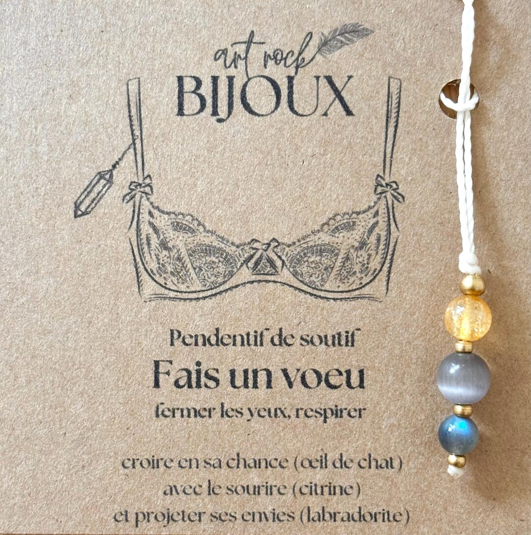 Lucky Charm Gift Pendant, Healing Gemstone Pendant, Bra Pendant, Wish ...