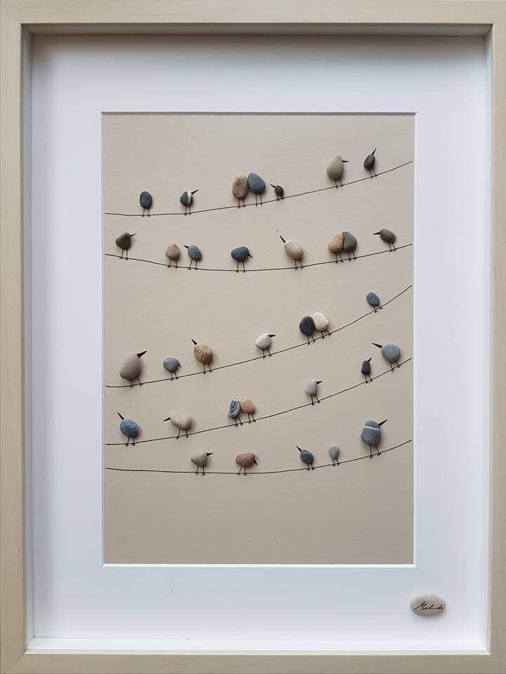 Pebble Art Painting migration L 42 X 32 Cm on Order, Swiss Artist ...