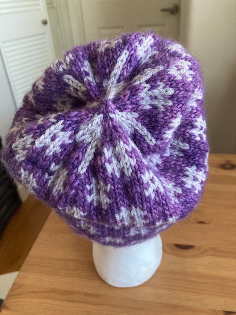 Hand Knit Hat, Wool Hat, Stranded Hat, Japanese Design Hat - Etsy