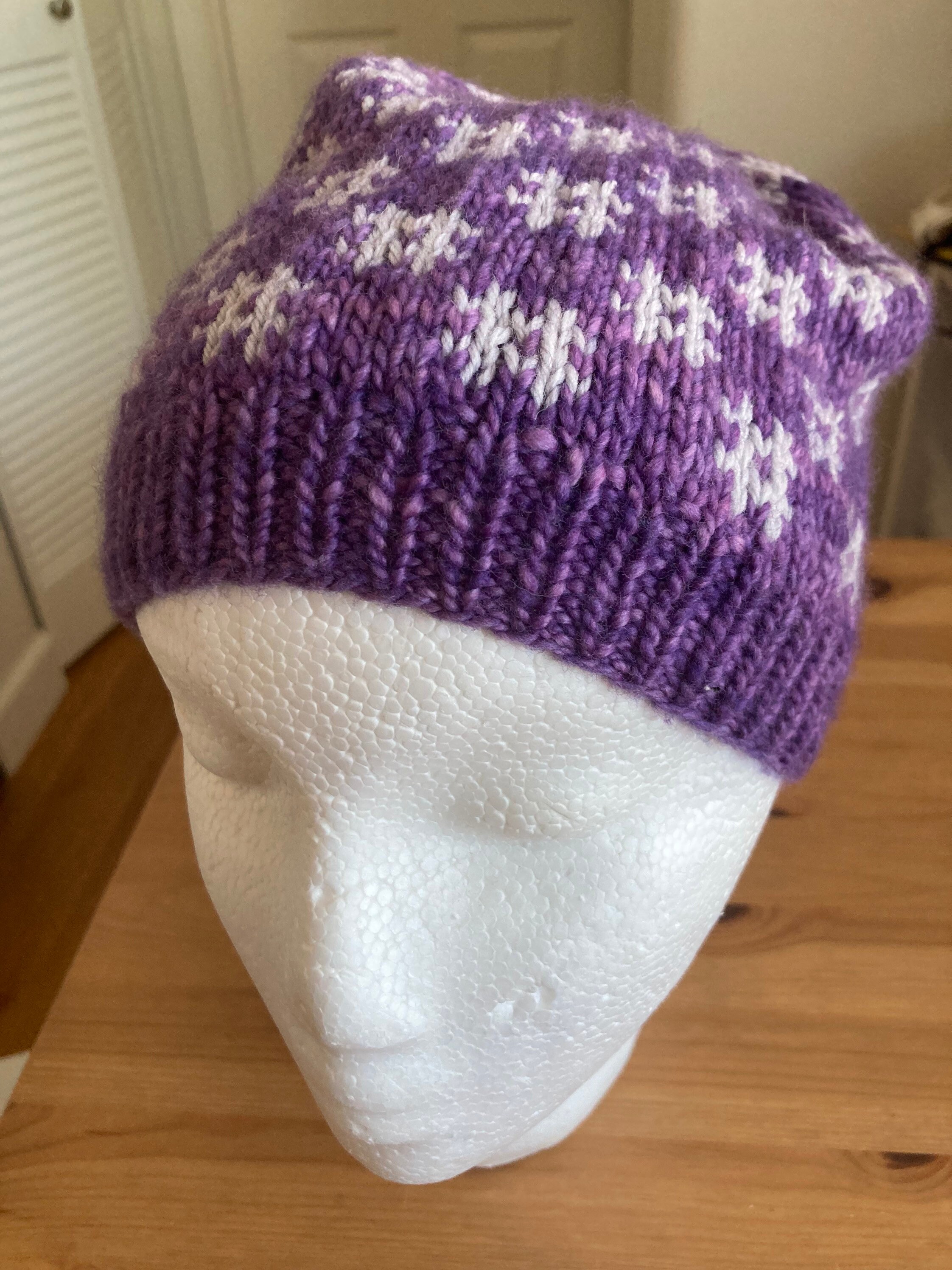 Hand Knit Hat, Wool Hat, Stranded Hat, Japanese Design Hat - Etsy