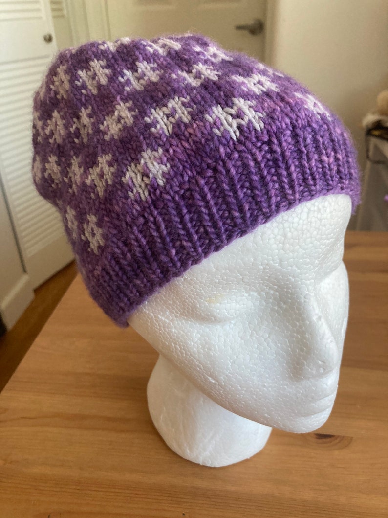 Hand Knit Hat, Wool Hat, Stranded Hat, Japanese Design Hat - Etsy