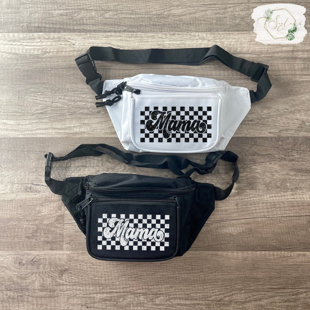 Mama Retro Fanny Pack Checkered Vintage Distressed, Trendy Waist Bag ...