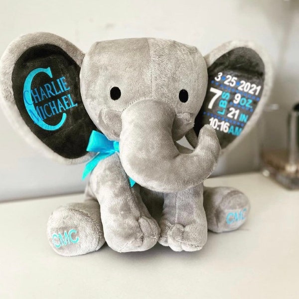 Birth Stat Elephant - Etsy