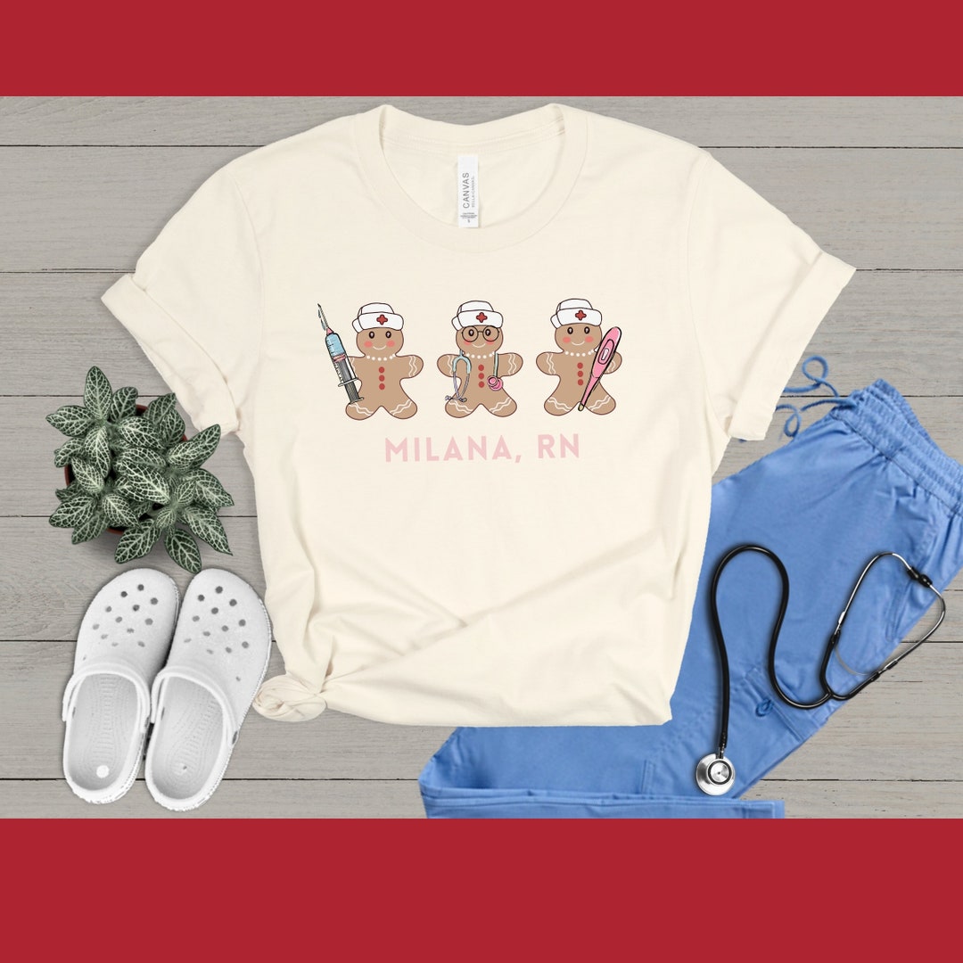 Cute Nurse Shirt, Gingerbread Nurse Holiday Top, Adorable Nursing Gift ...