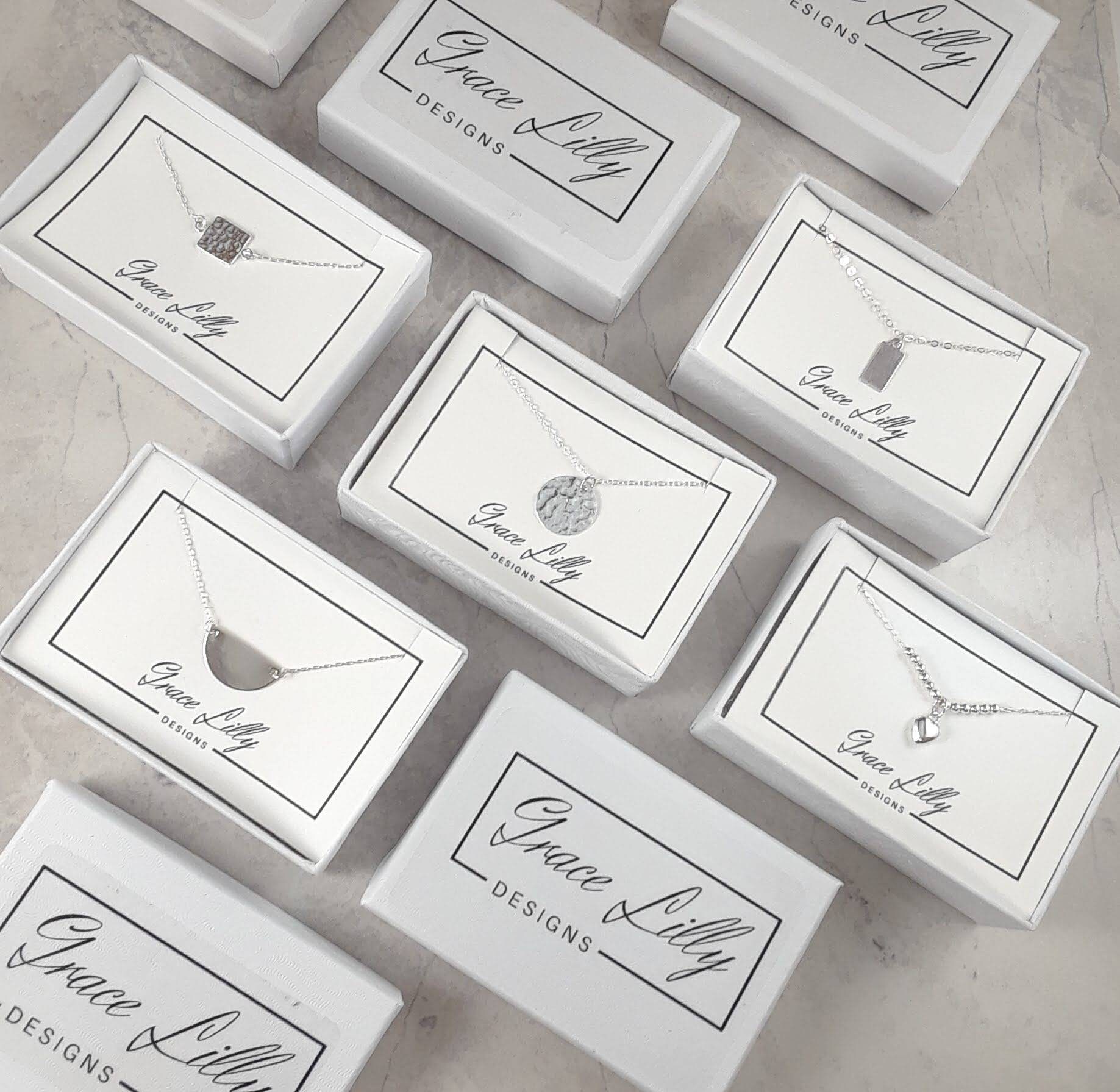 Tiny Sterling Silver Tag Chain Necklace / Tiny Tag Layering - Etsy