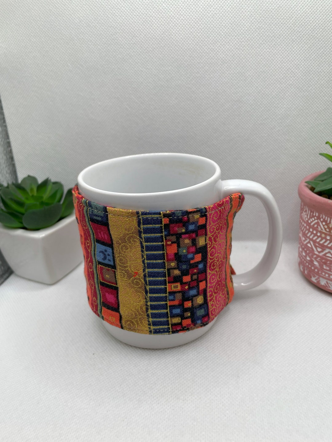 Ethnic Style Fabric Mug/cup Cosy, Mug Hugger, Cup Sleeve, Mug Sleeve ...