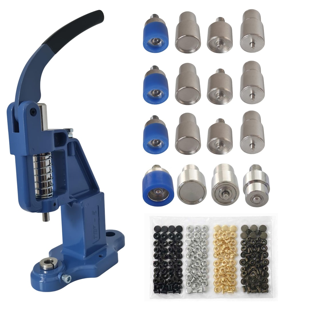All-in-one Hand Press Machine for Snaps, Grommets, Rivets | 4 Die Sets ...