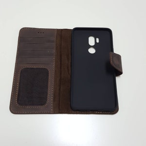 LG G7 Leather Phonecase With Strap Brown&dark Crazy Leather Vegetable ...