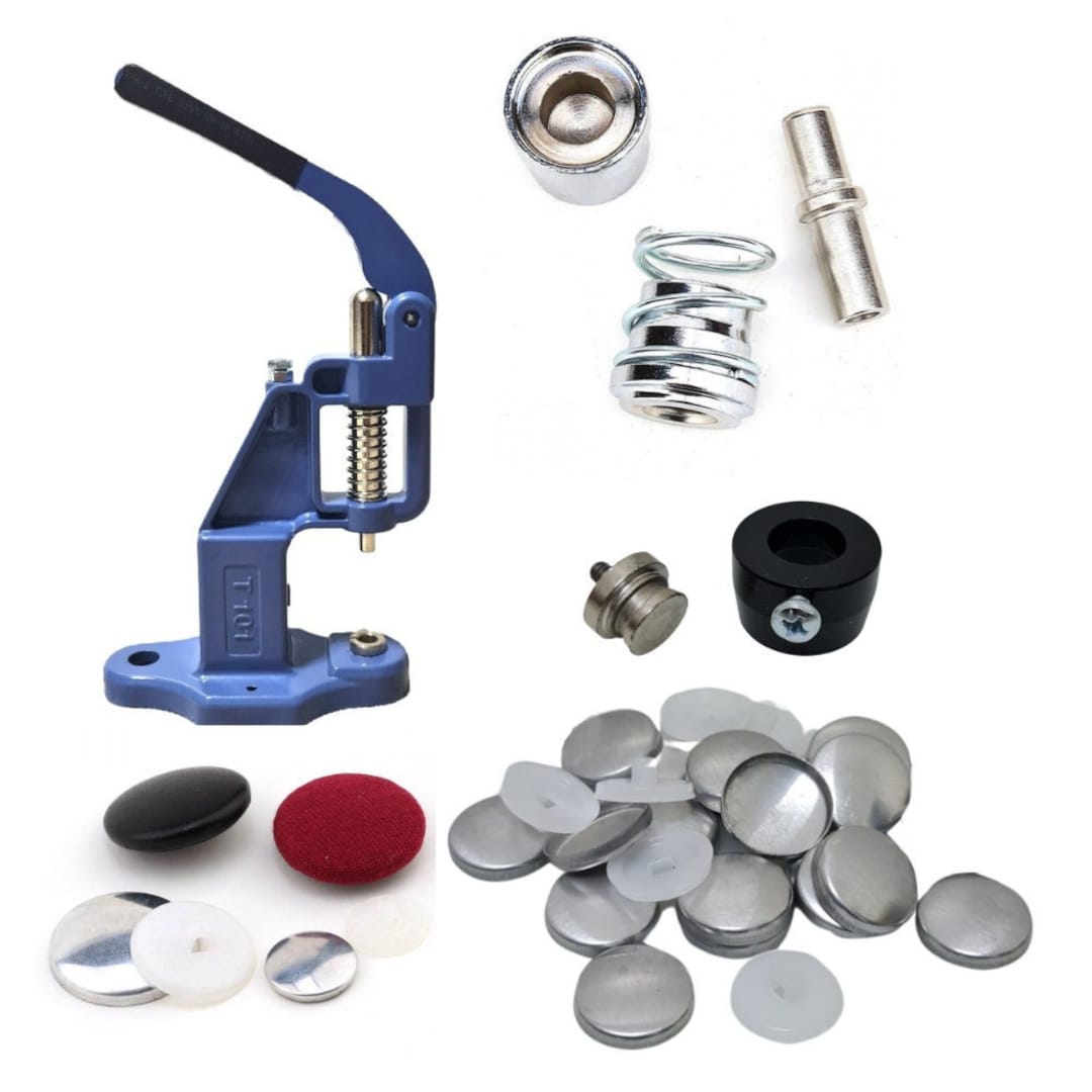 Round Button Cover Tool Set - Hand Press Machine, Cutter, Base, Dies ...