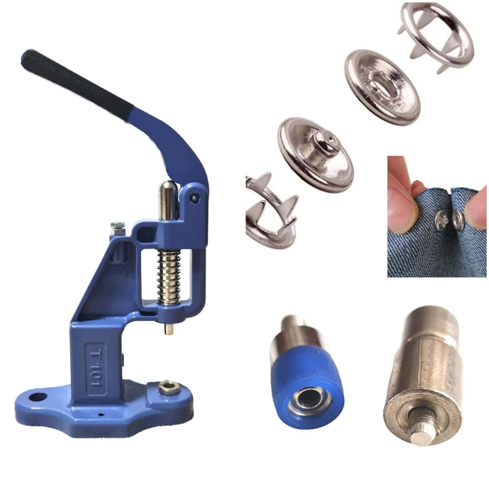 100 Sets Open Ring Prong Snaps: Stainless Steel Fastener Hand Press ...