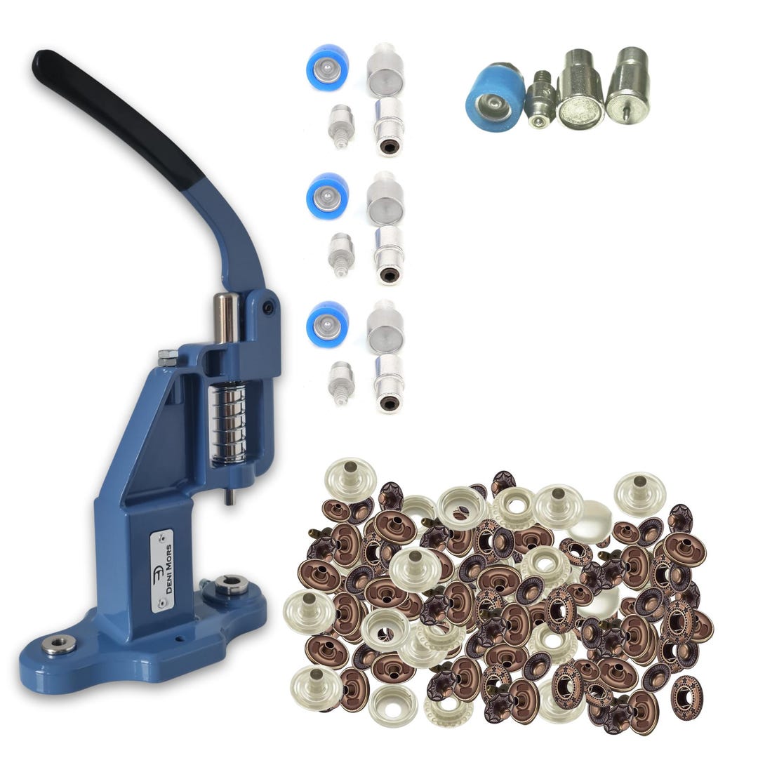 All-in-one Hand Press Machine for Snaps, Grommets, Rivets | 4 Die Sets ...
