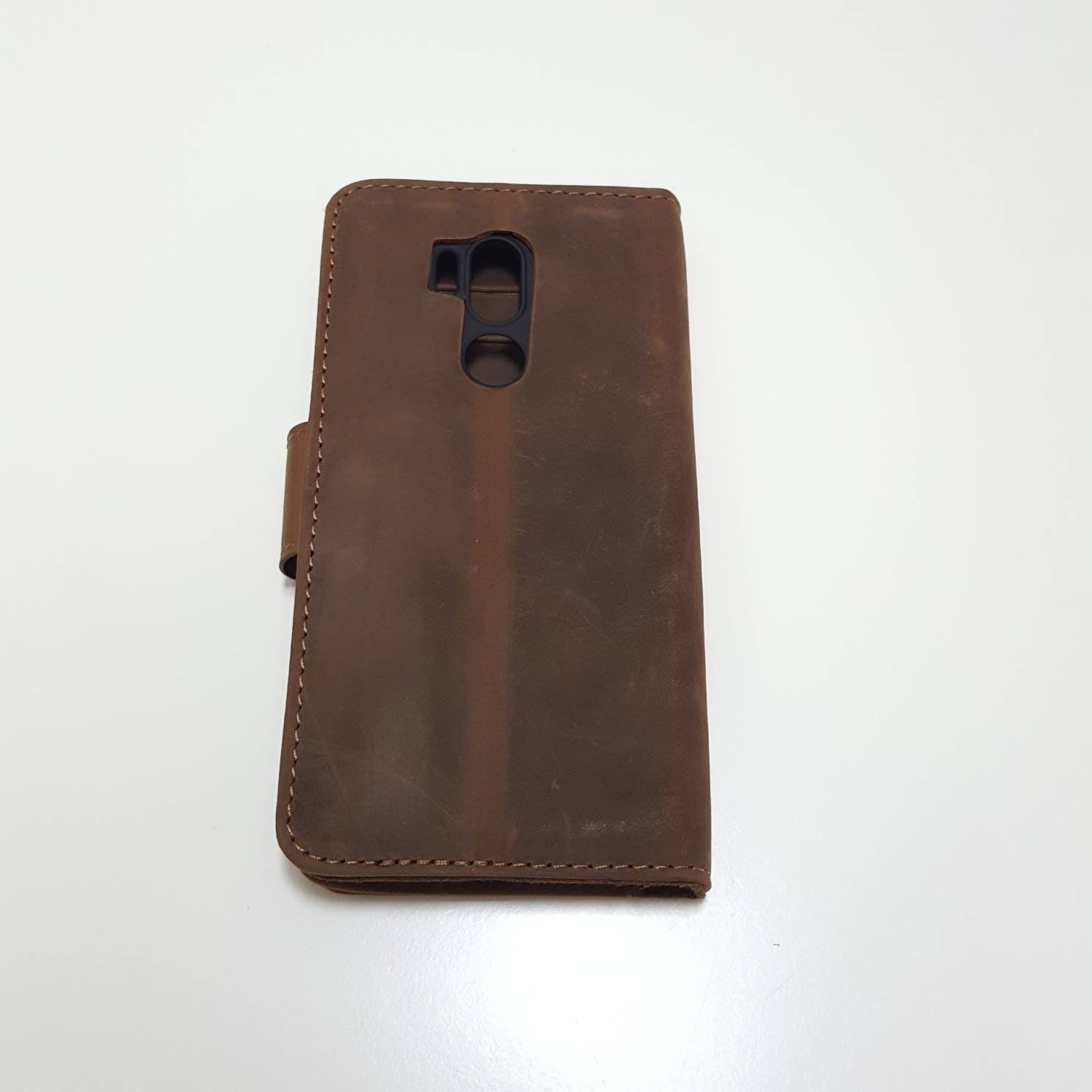 LG G7 Leather Phonecase With Strap Brown&dark Crazy Leather - Etsy