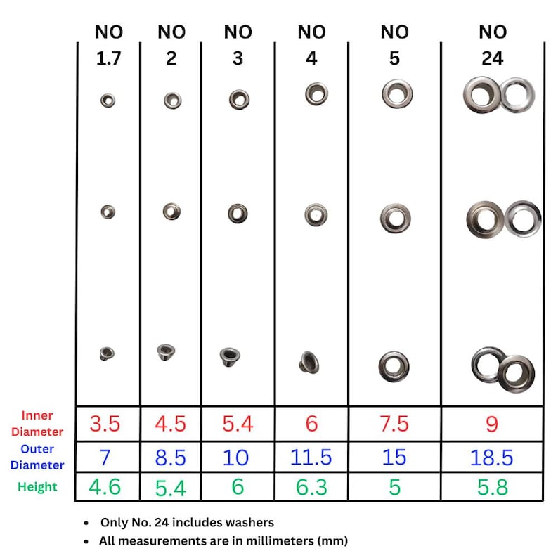 Silver Metal Eyelets Grommets – Grommet for Belt - Pack of 100 - Etsy