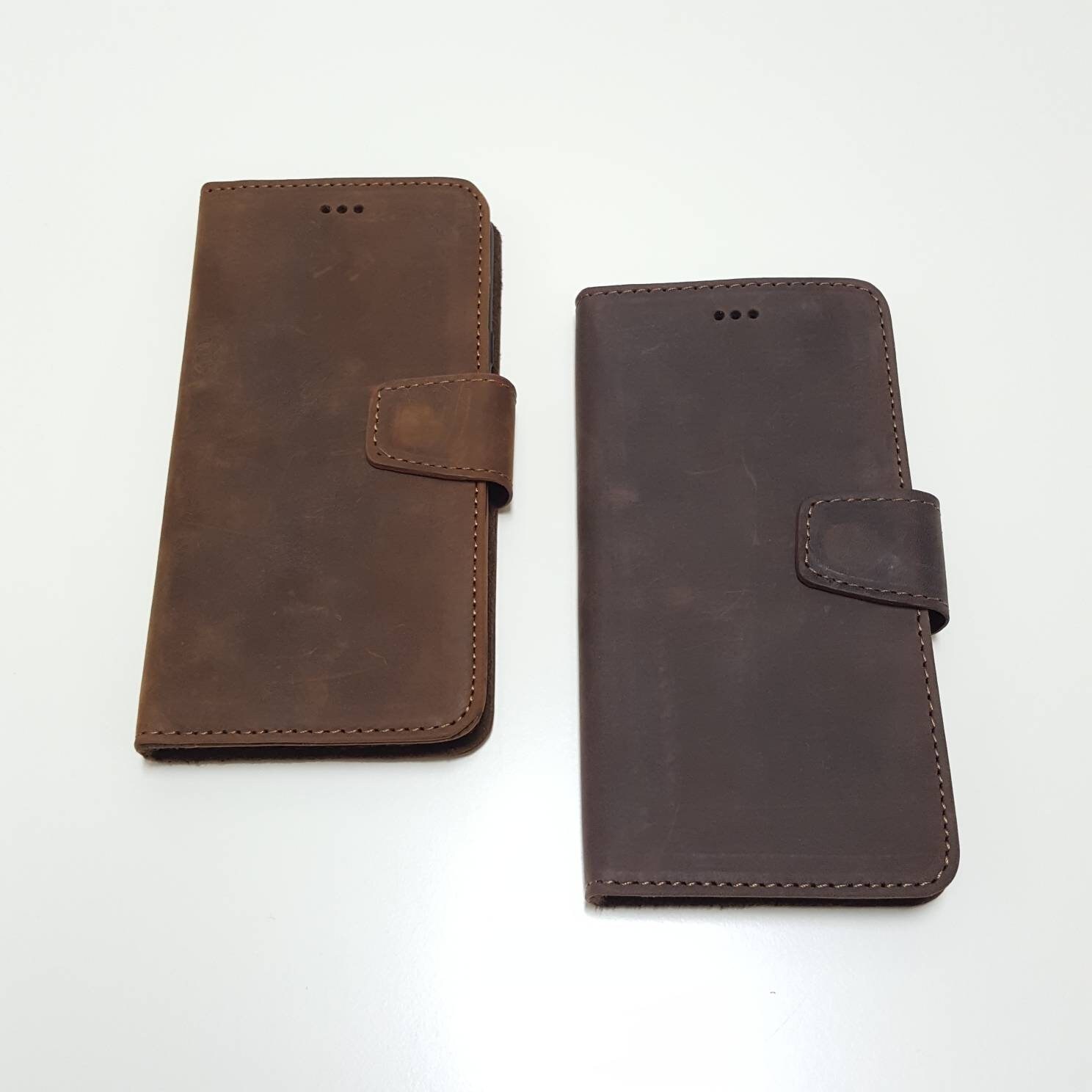 LG G7 Leather Phonecase With Strap Brown&dark Crazy Leather - Etsy