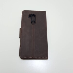LG G7 Leather Phonecase With Strap Brown&dark Crazy Leather Vegetable ...