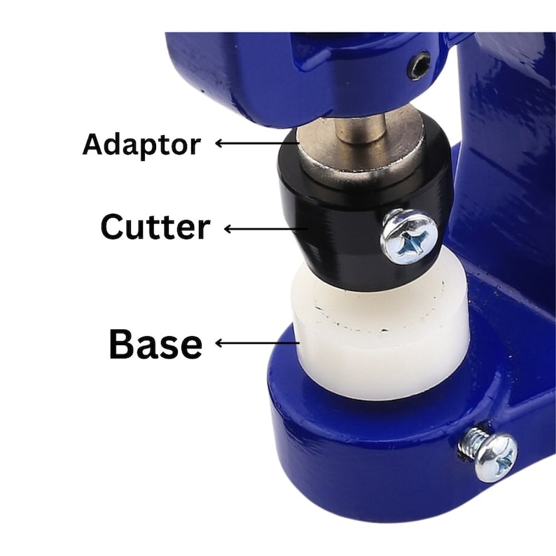 Round Button Cover Tool Set - Hand Press Machine, Cutter, Base, Dies ...