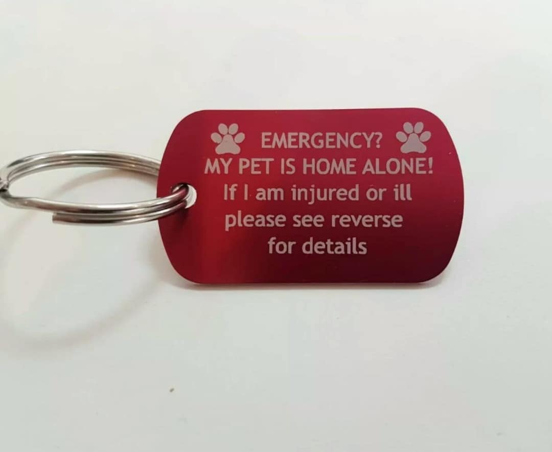 Pet Emergency Keyring Personalised, Engraved, Dog/cat, Animal, Pet Home ...