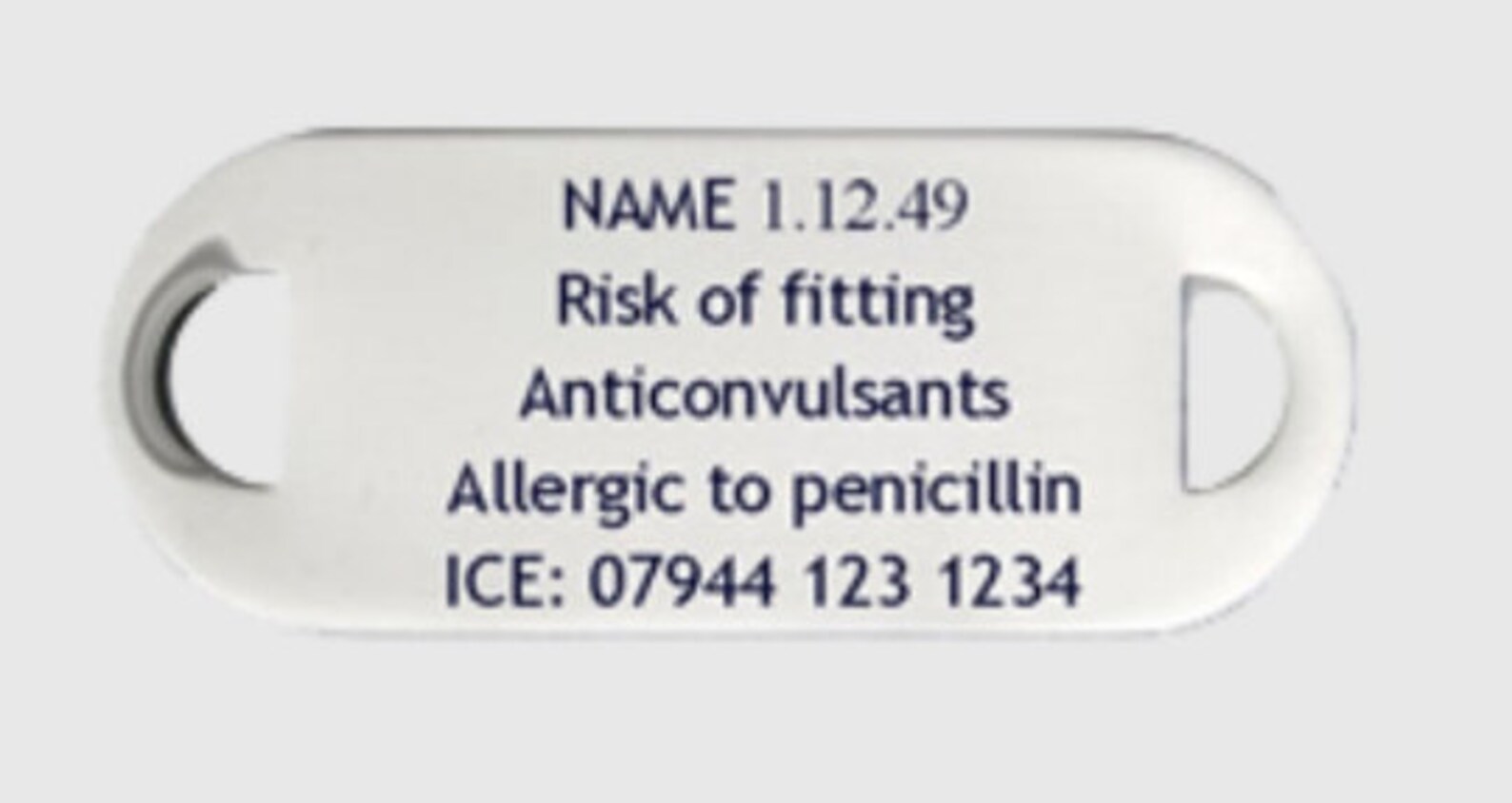 Engraved, Personalised Medical ID Alert Tag - Etsy
