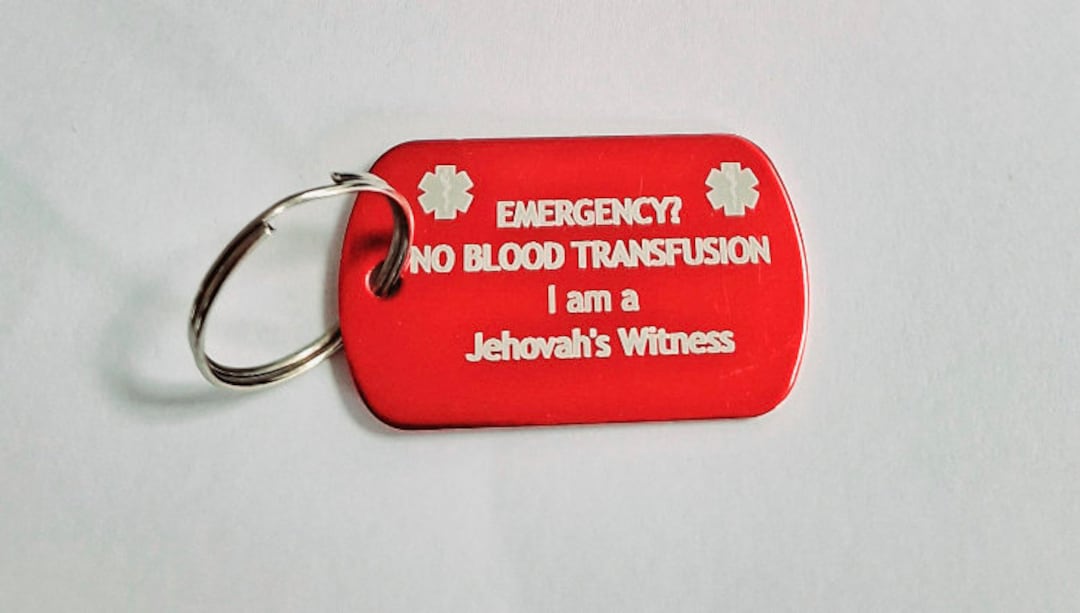 No Blood Transfusion, Jehovah, Jesus Christ, Medicai Alert Keyring ...