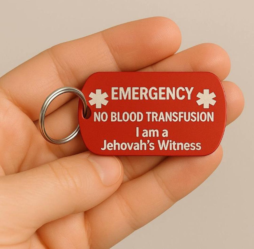 No Blood Transfusion, Jehovah, Jesus Christ, Medicai Alert Keyring ...