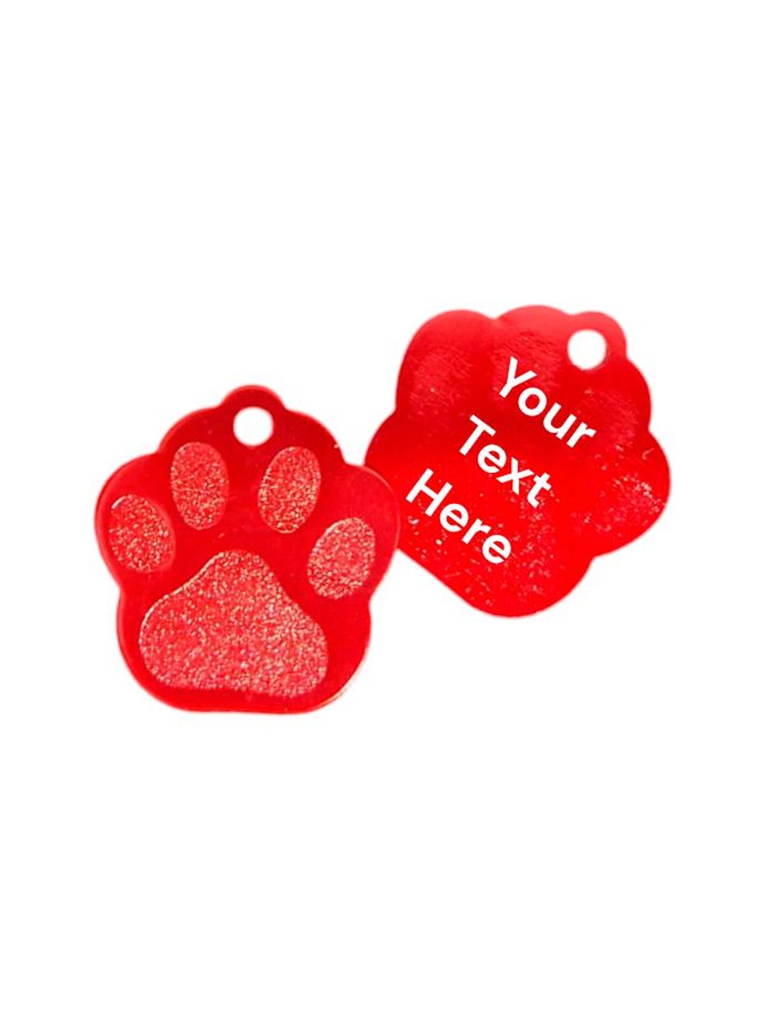 Sparkly Paw Print Shaped Tag for Engraving. Pet ID Personalised. - Etsy