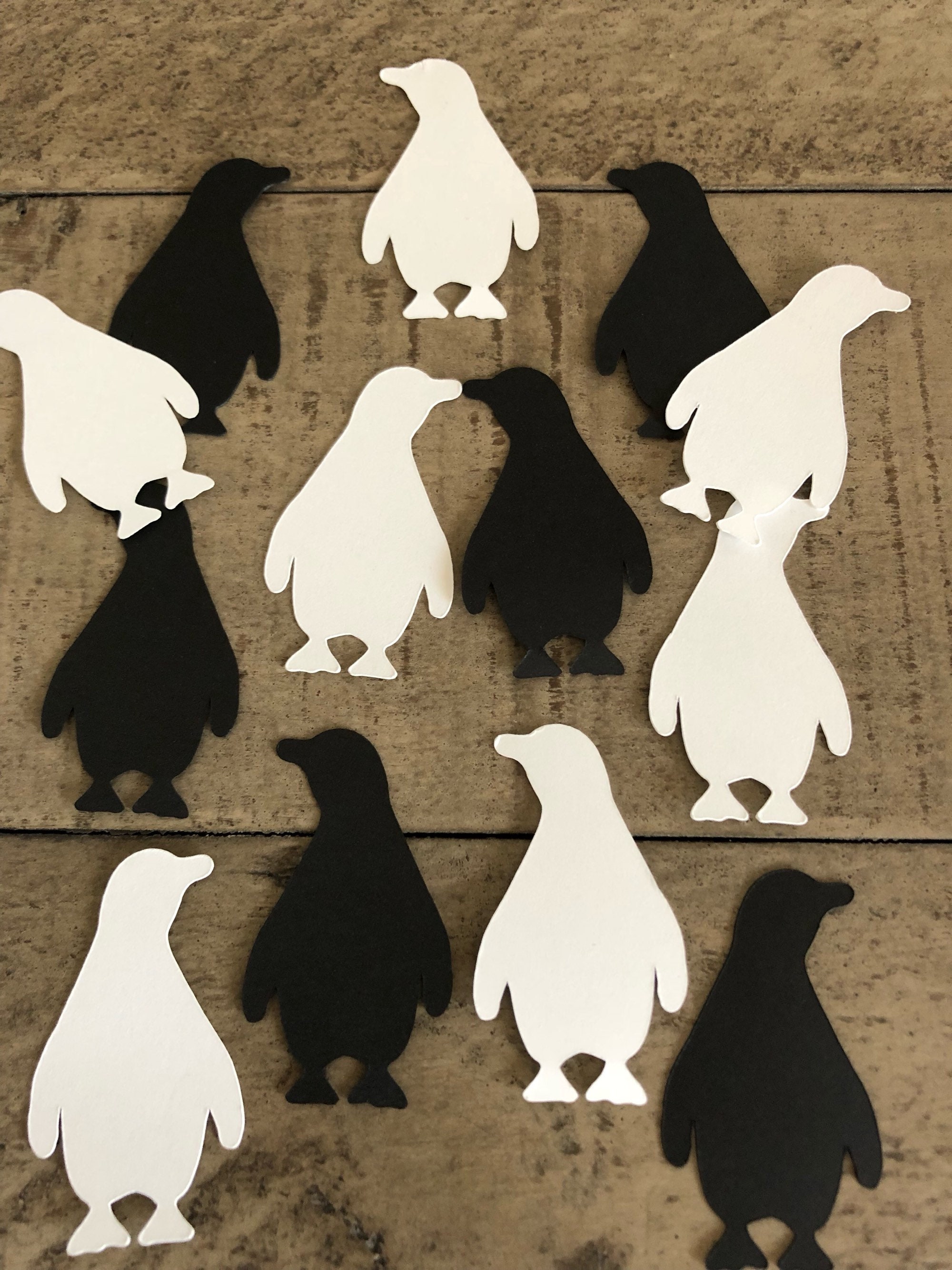 Penguin Paper Cut Outs Set of 25 Penguin Confetti Set of 100 | Etsy