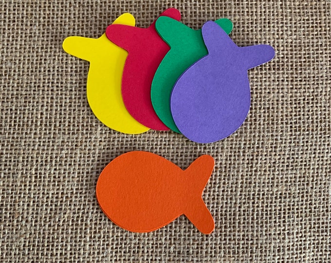 Gold Fish Paper Cut Outs Set of 25 Gold Fish Confetti Goldfish Die Cut ...